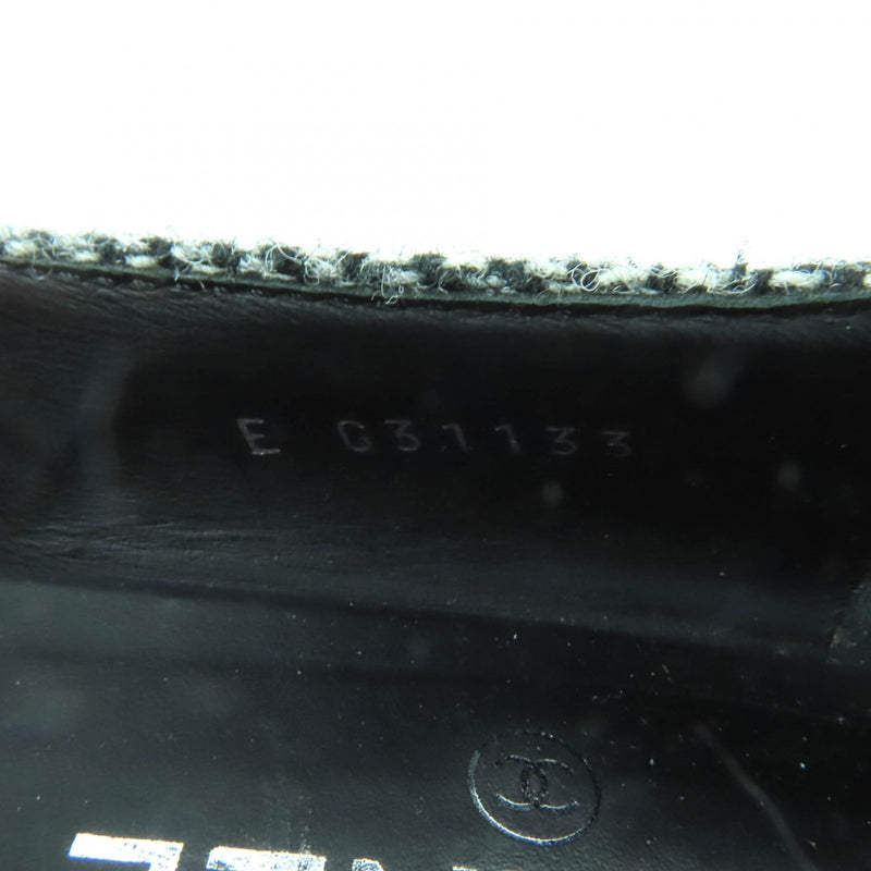 CHANEL pumps Women COCO Mark Tweed Flats with Sequined Camellia シャネル パ ...